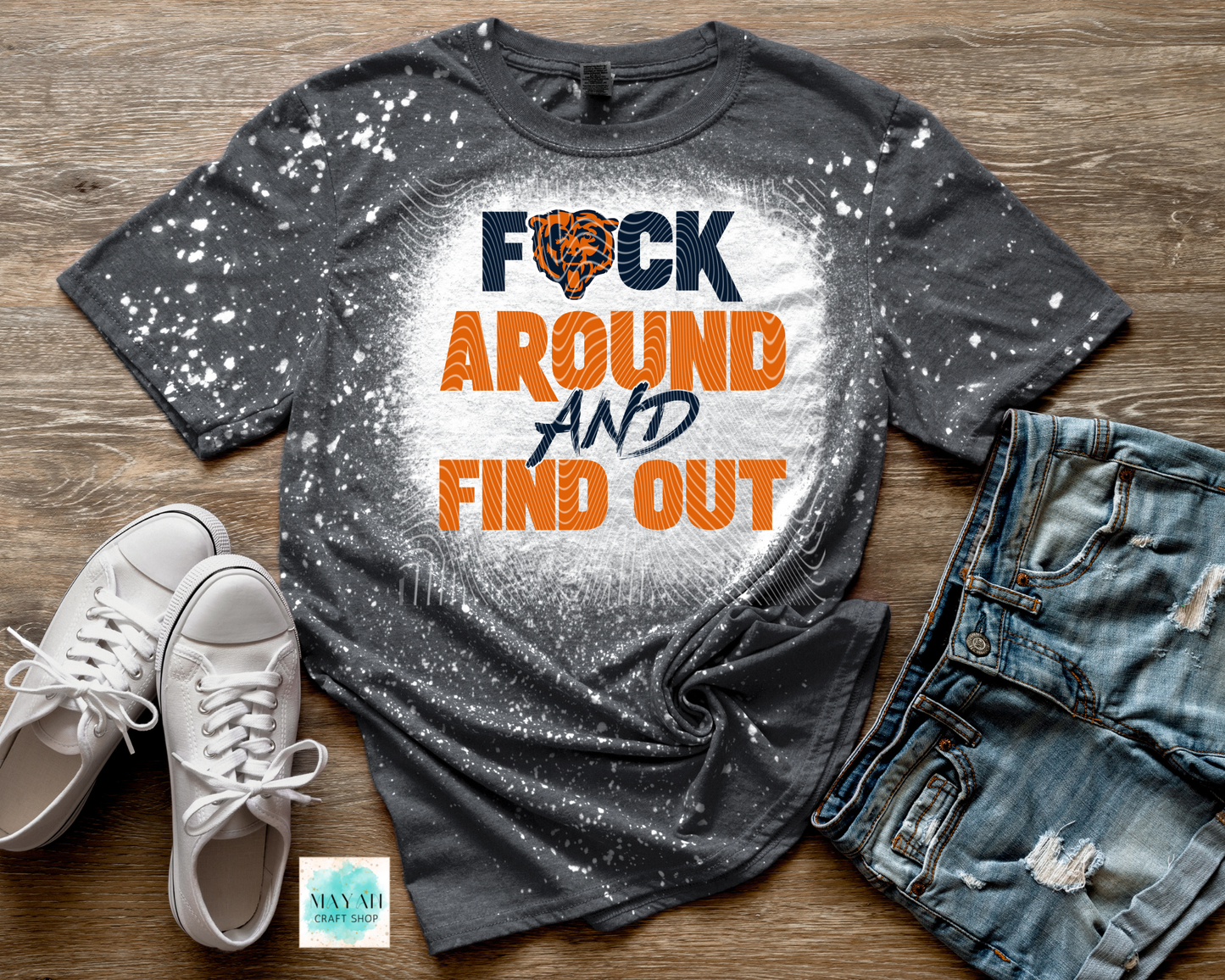 Chicago Football FAFO Bleached Shirt | Mayan Craft Shop