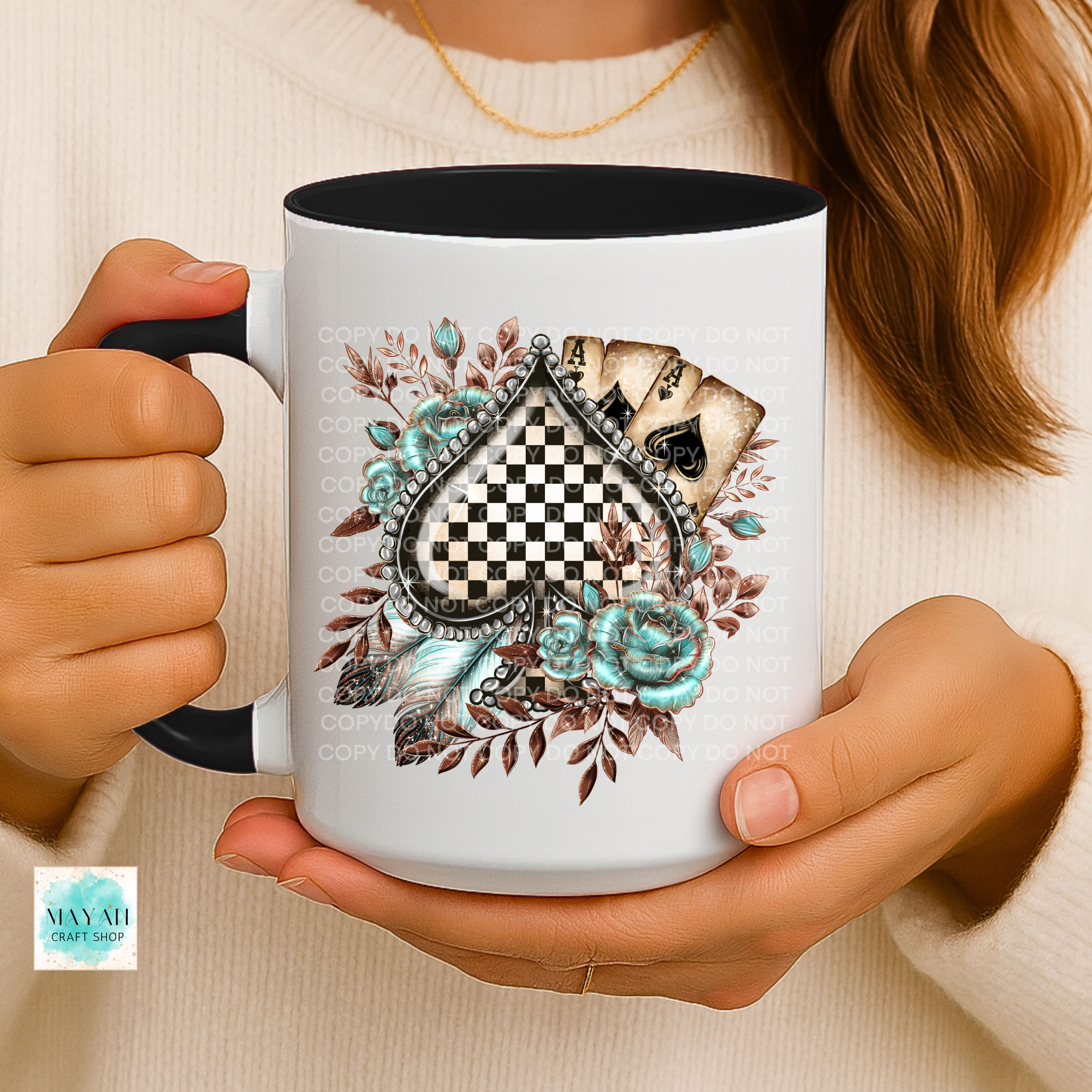 Checkered Spades Mug | Mayan Craft Shop